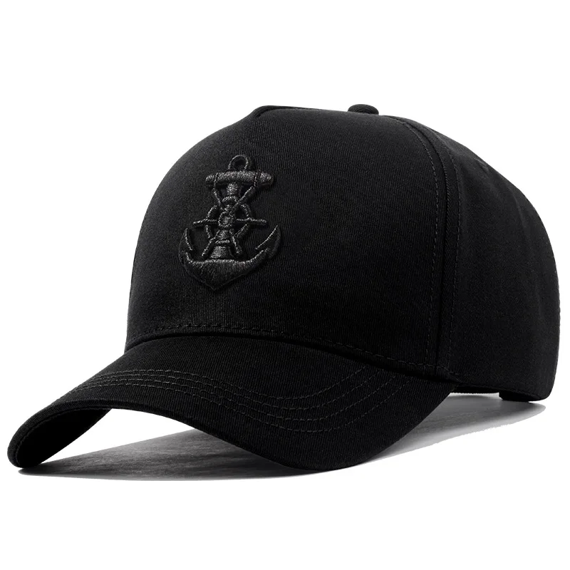 Baseball Caps For Men 5 Panel Solid 100% Cotton Big Size Anchor ...