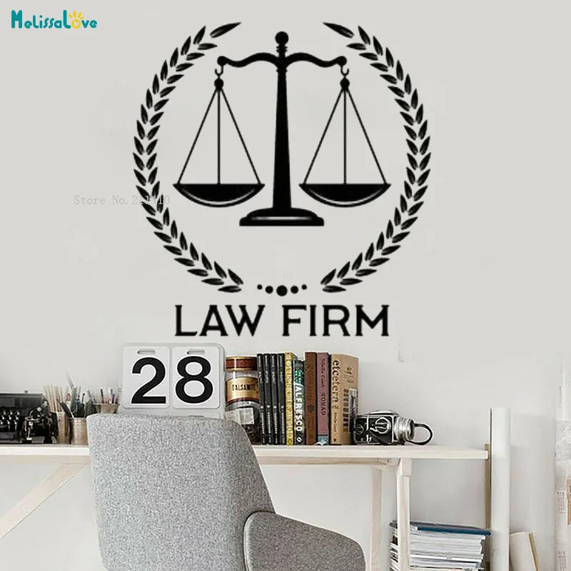 Law-Firm-Court-Vinyl-Wall-Decal-Scales-Of-Justice-Office-Style-Stickers ...