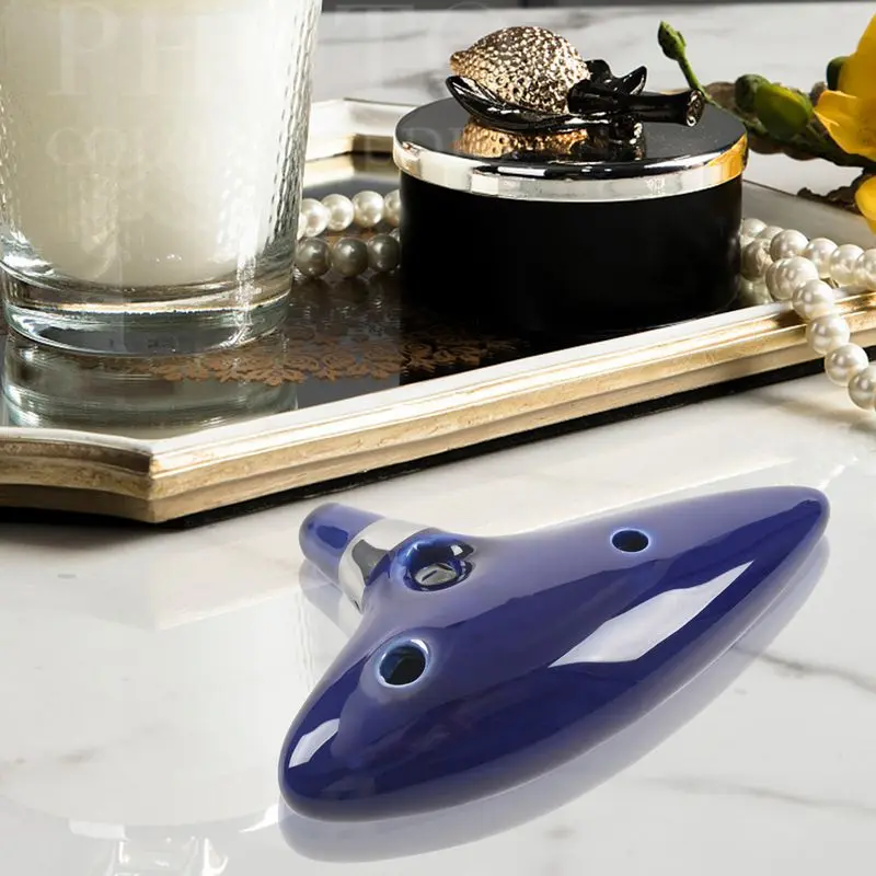 12 Hole Blue Ocarina Ceramic Alto C Legend of Zelda Ocarina Flute ...