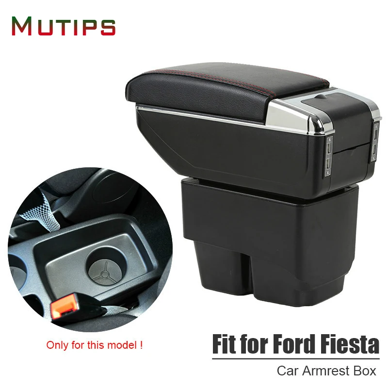 Mutips for Ford fiesta 3 Mk7 armrest box car arm rest leather ...