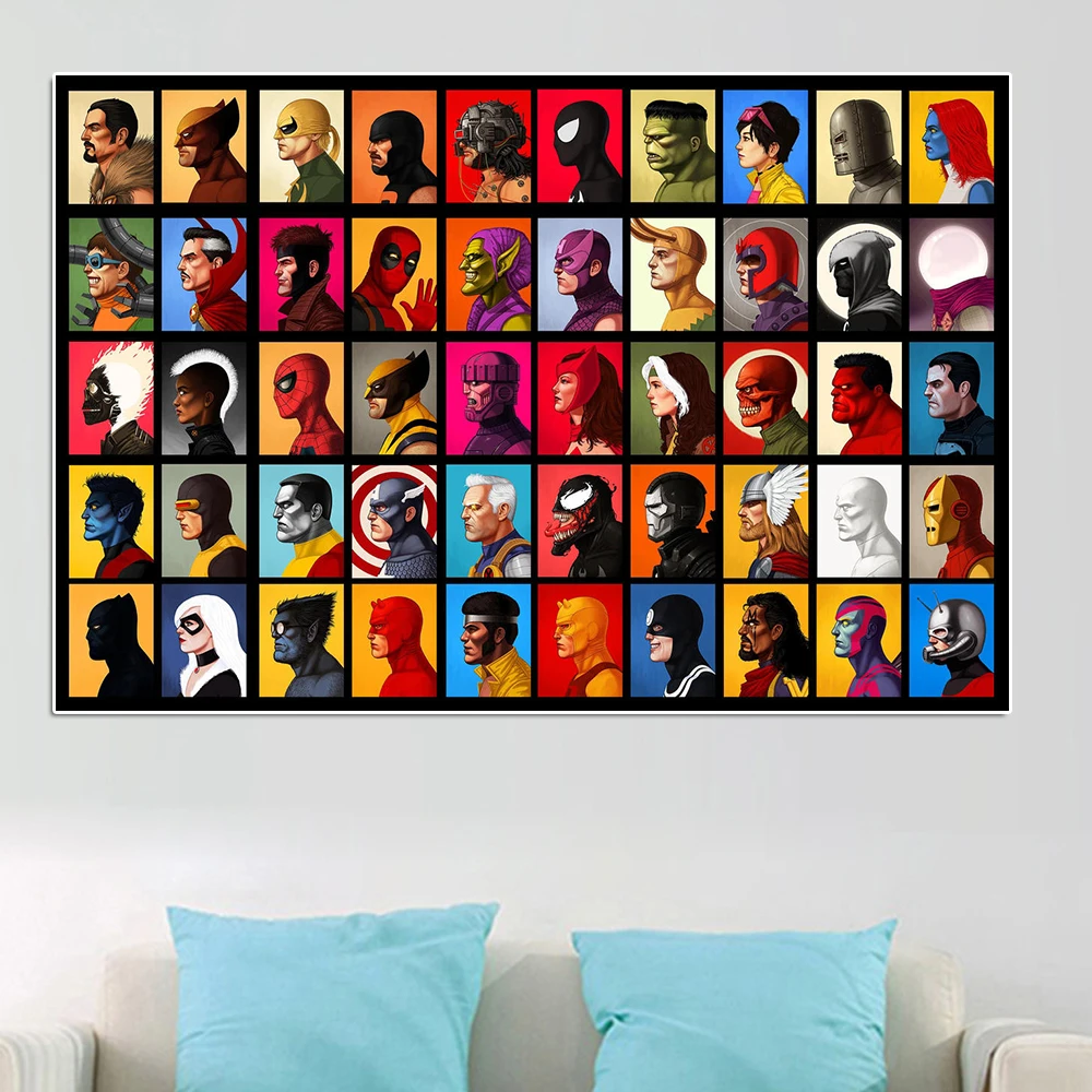 Superhero Character Wall Art Prints Art & Collectibles etna.com.pe