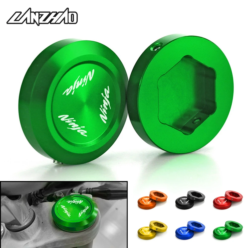 NINJA Motorcycle Front Fork Suspension Top Cover Cap CNC Aluminum ...