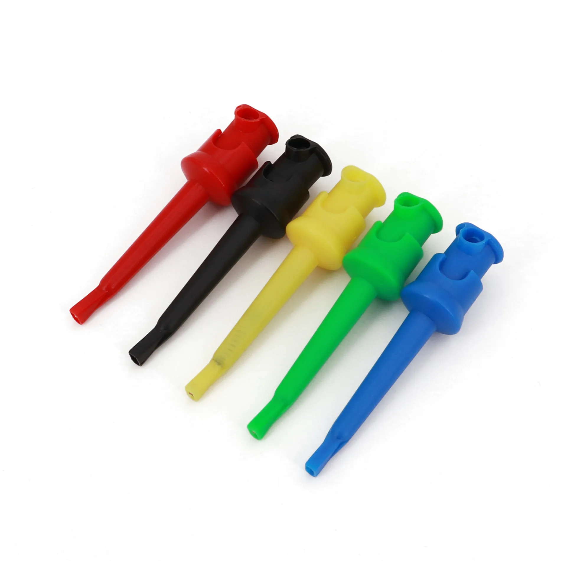 10Pcs-Nylon-Insulated-Solder-Type-55mm-Mini-Test-Clip-Hook-Multimeter ...