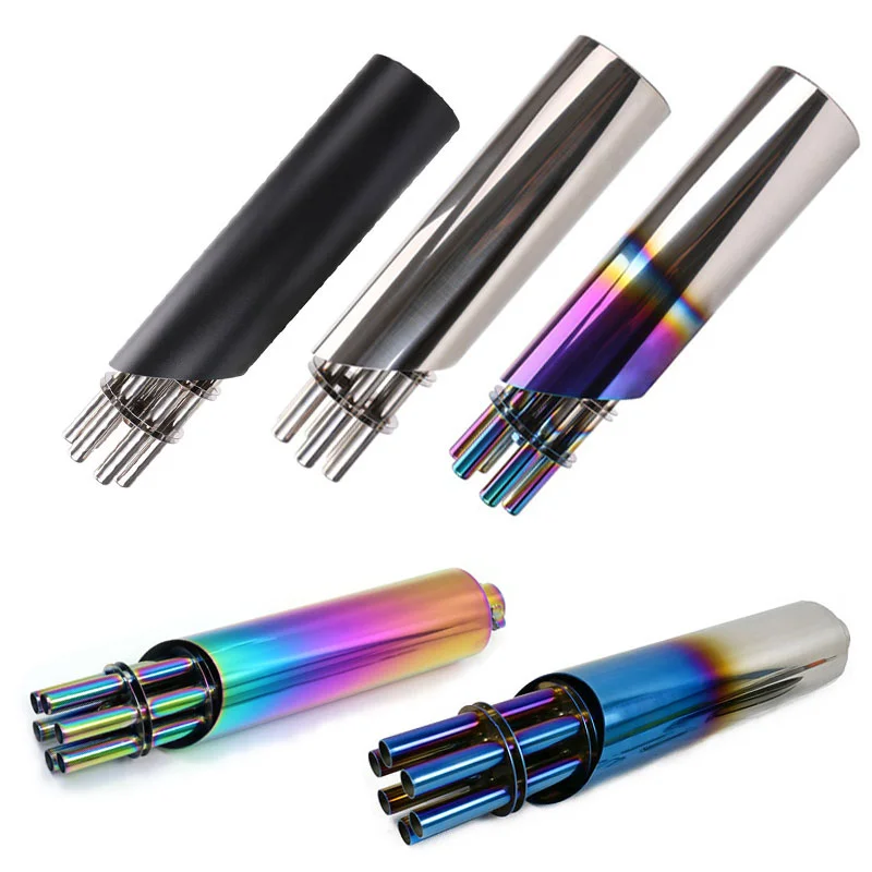 Exhaust Motorcycle Muffler Gatling Gun Pipe Can Rotate Motorbike ...