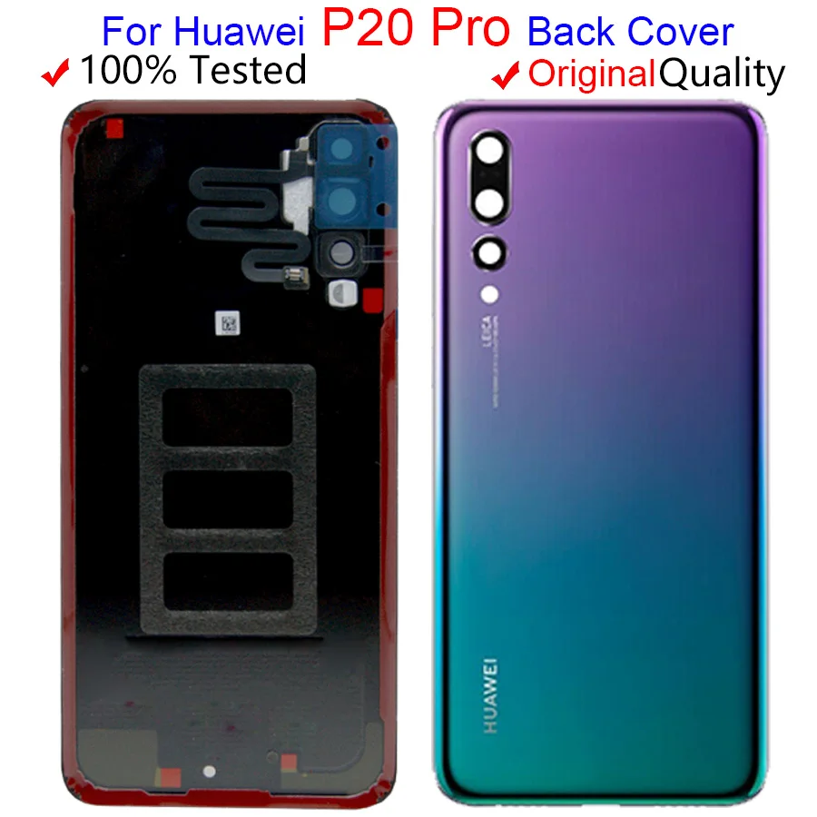 Original New Glass Rear Housing For Huawei P20 Pro Battery Cover Back ...
