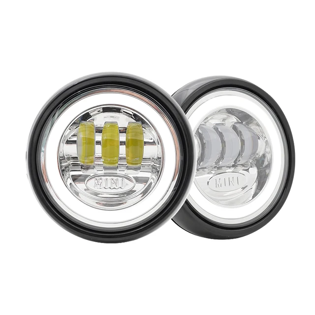 Angel Eyes BLACK LED Rally Driving Lights For MINI Cooper LED Front ...