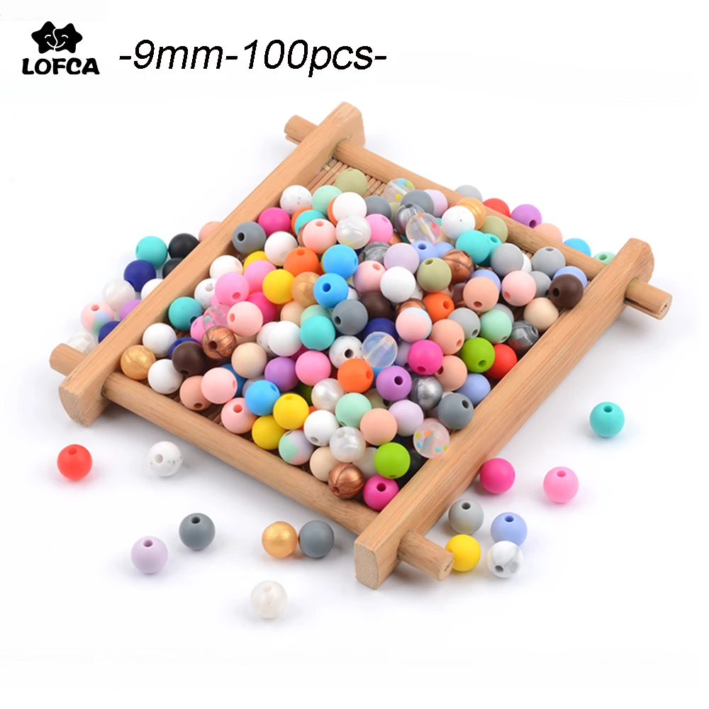 LOFCA-9mm-100pcs-lot-Silicone-Loose-Beads-Safe-Teether-Round-Baby ...