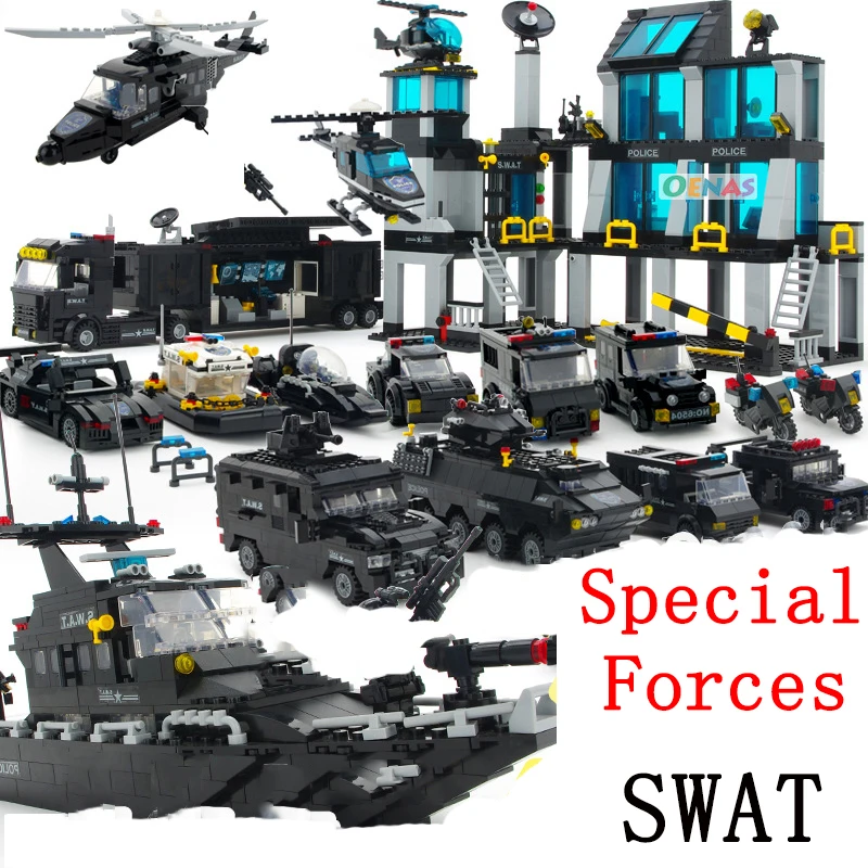 military police Station SWAT vehicle car bus sets weapon building ...