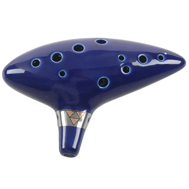 12 Hole Blue Ocarina Ceramic Alto C Legend of Zelda Ocarina Flute ...