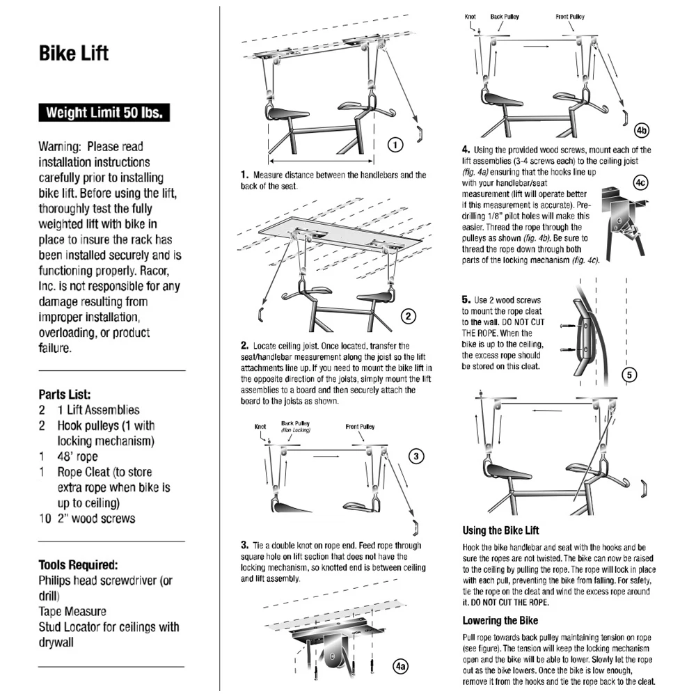 Garage Pulley Lift System