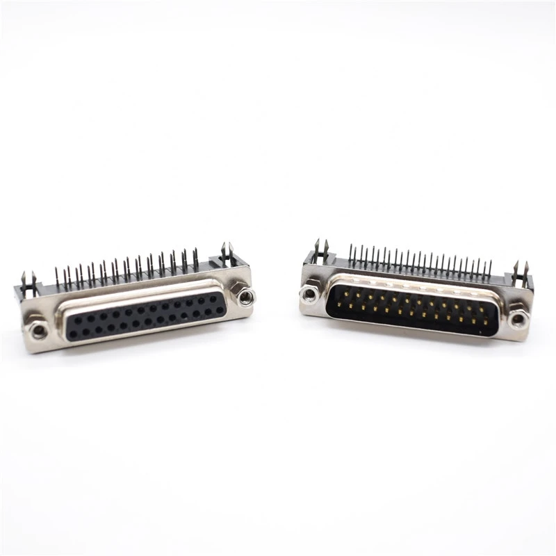 Conector de enchufe de montaje PCB, Conector de 25 pines hembra, macho, ángulo de D SUB, DR25 ...