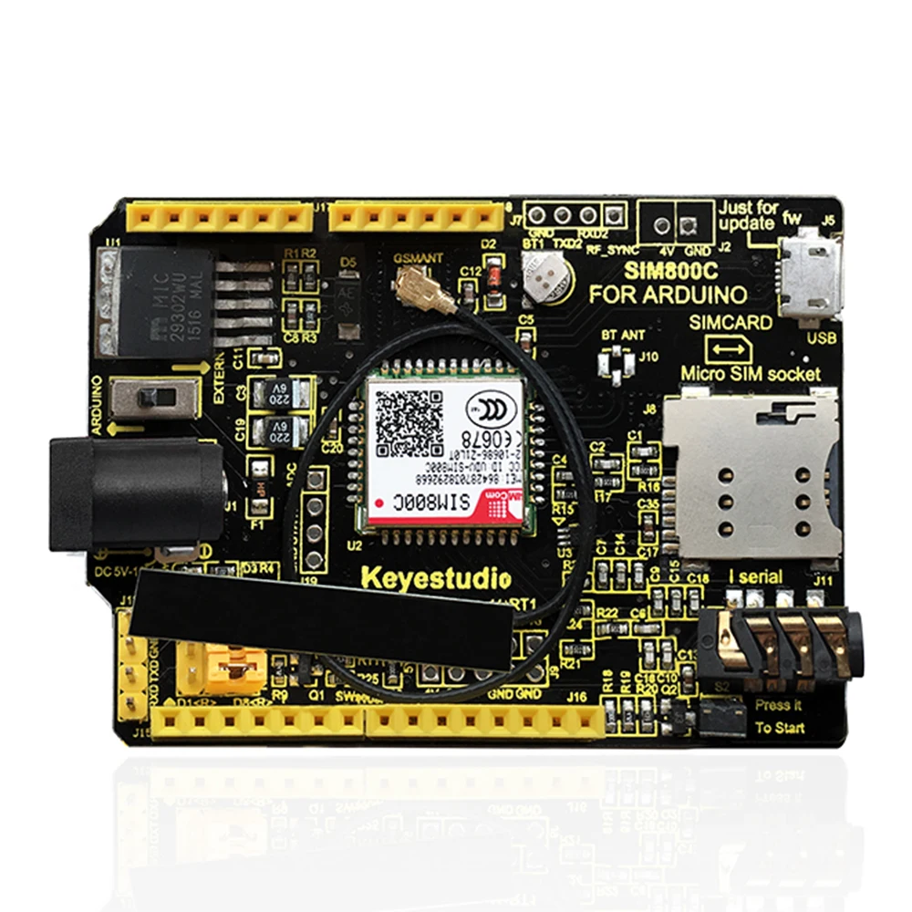 Keyestudio protector SIM800C GPRS GSM con antena para Arduino Mega 2560 ...