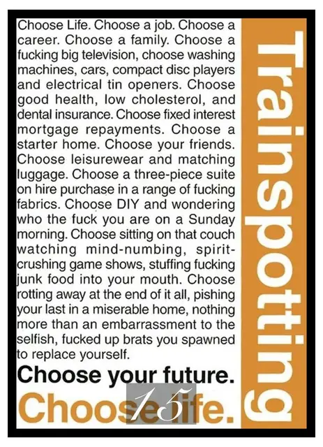 Trainspotting Choose Life Wallpaper