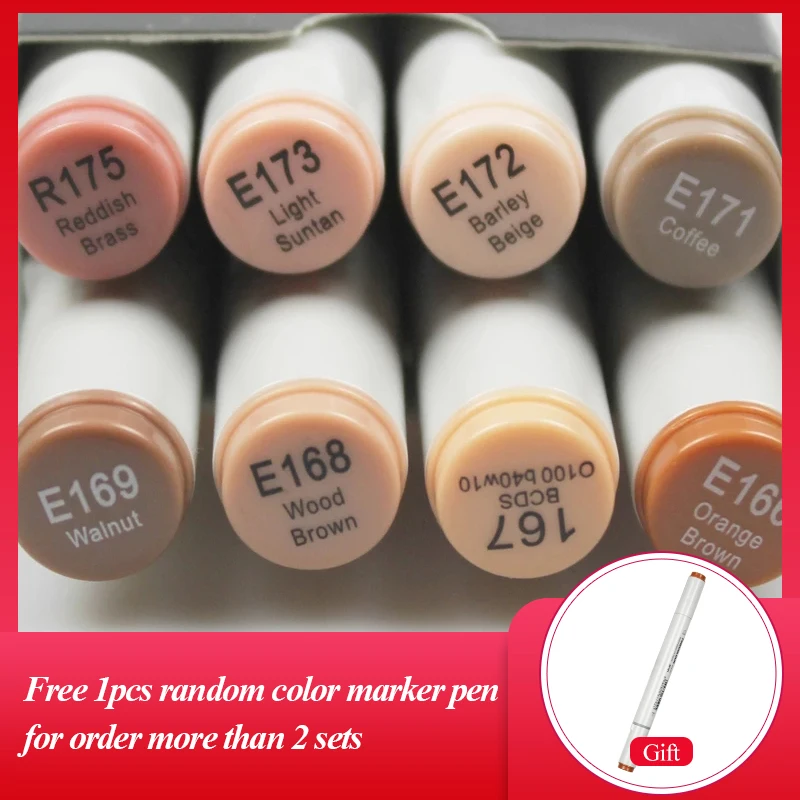 Finecolour Markers Brown And Blue Color Double-Ended Art Marker Artist ...