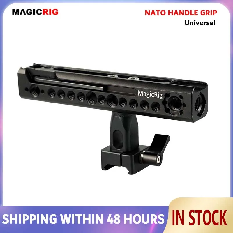 MAGICRIG 카메라 케이지용 회전 NATO 핸들 그립, 콜드 슈 및 아리 타입 홀, 상단 또는 측면 핸들|삼각대 모노포드 ...