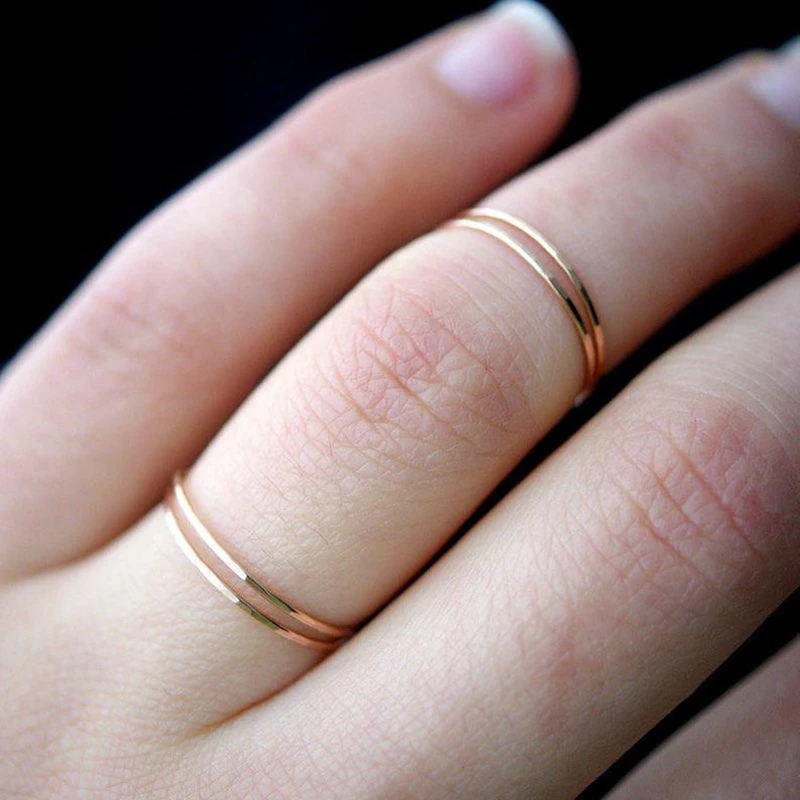 Simple-Stainless-Steel-Rings-For-Women-Men-Dainty-Ring-Korean-Style ...