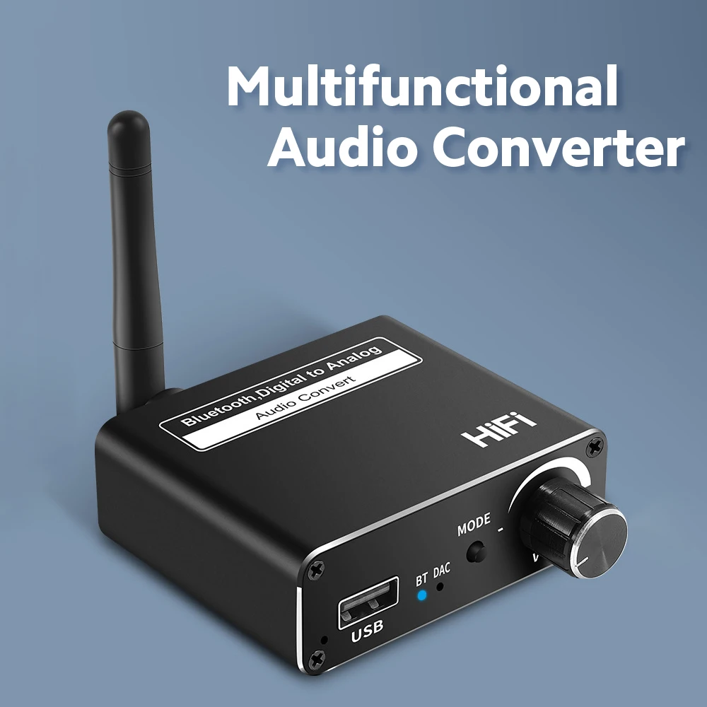 D18 Multifunctional Audio Converter Support BT Receiving Digital Fiber ...