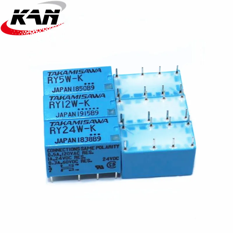 10 unids/lote, RY5W K/RY12W K/RY24W K, 1A, 5V/12V/24V, DPDT, relé de señal 8P|Relés| - AliExpress