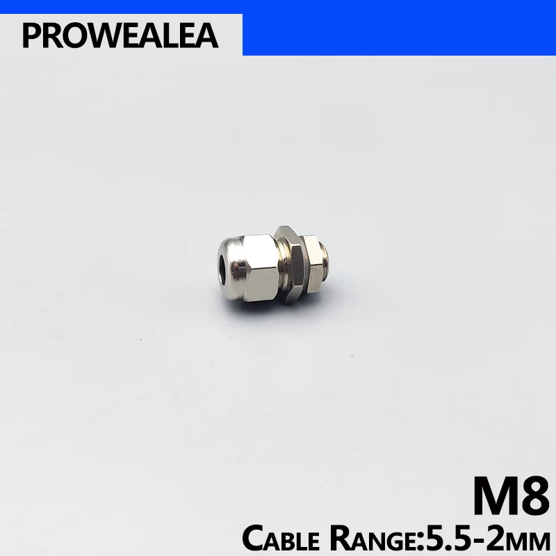 M8 Metal Cable Gland IP68 Waterproof Brass Cable Gland Weatherproof ...