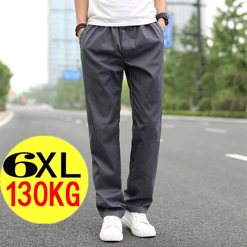 Cotton Casual Pants Mens Large Size Cargo Pants Loose Trousers Men's ...