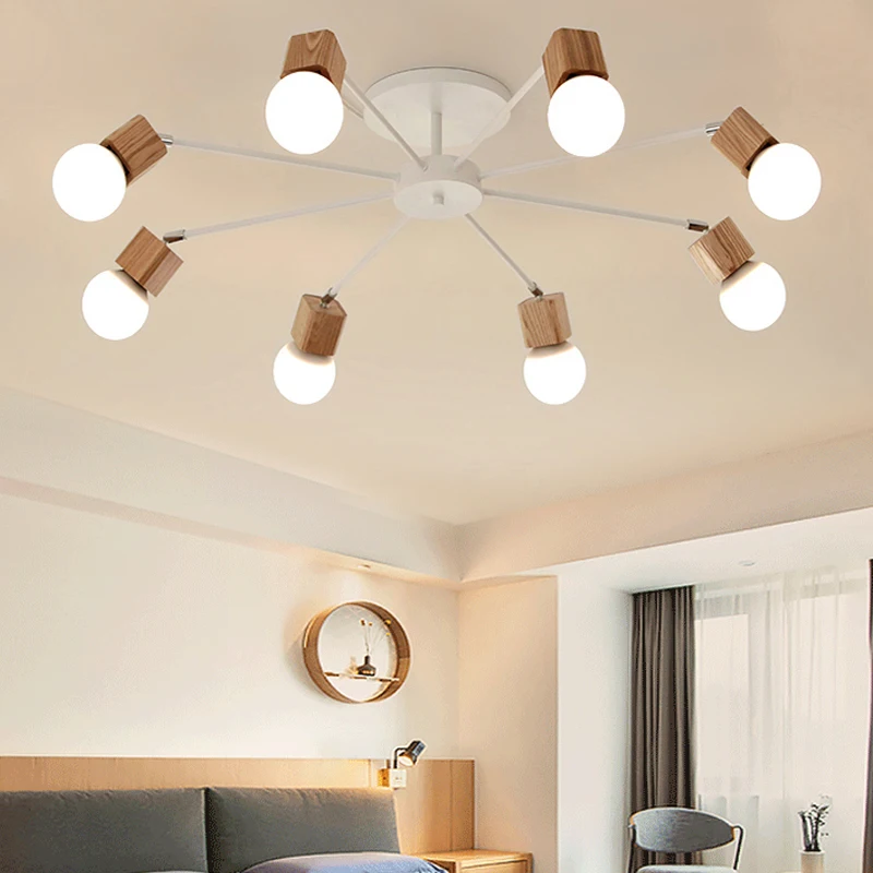 Modern-Loft-Living-Room-Wood-Ceiling-Lights-Fixture-Vintage-Spider ...