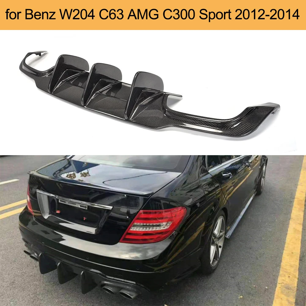 Carbon Fiber Car Rear Bumper Diffuser For Mercedes Benz W204 C63 Amg ...