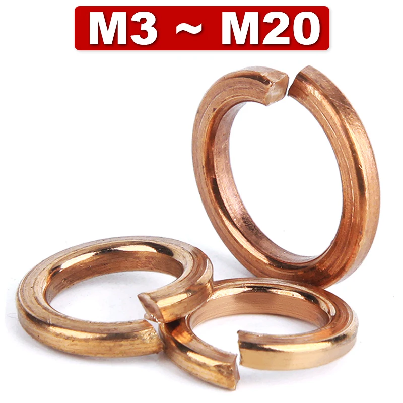 GB93 Brass Split Spring Washer Bronze Copper Shells Pad Spring Lock ...
