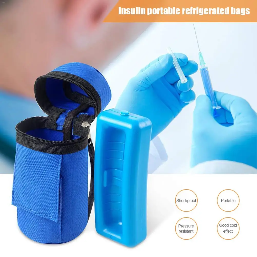 Outdoor Portable Insulin Package Blue Insulin Zipper Ice Box ...