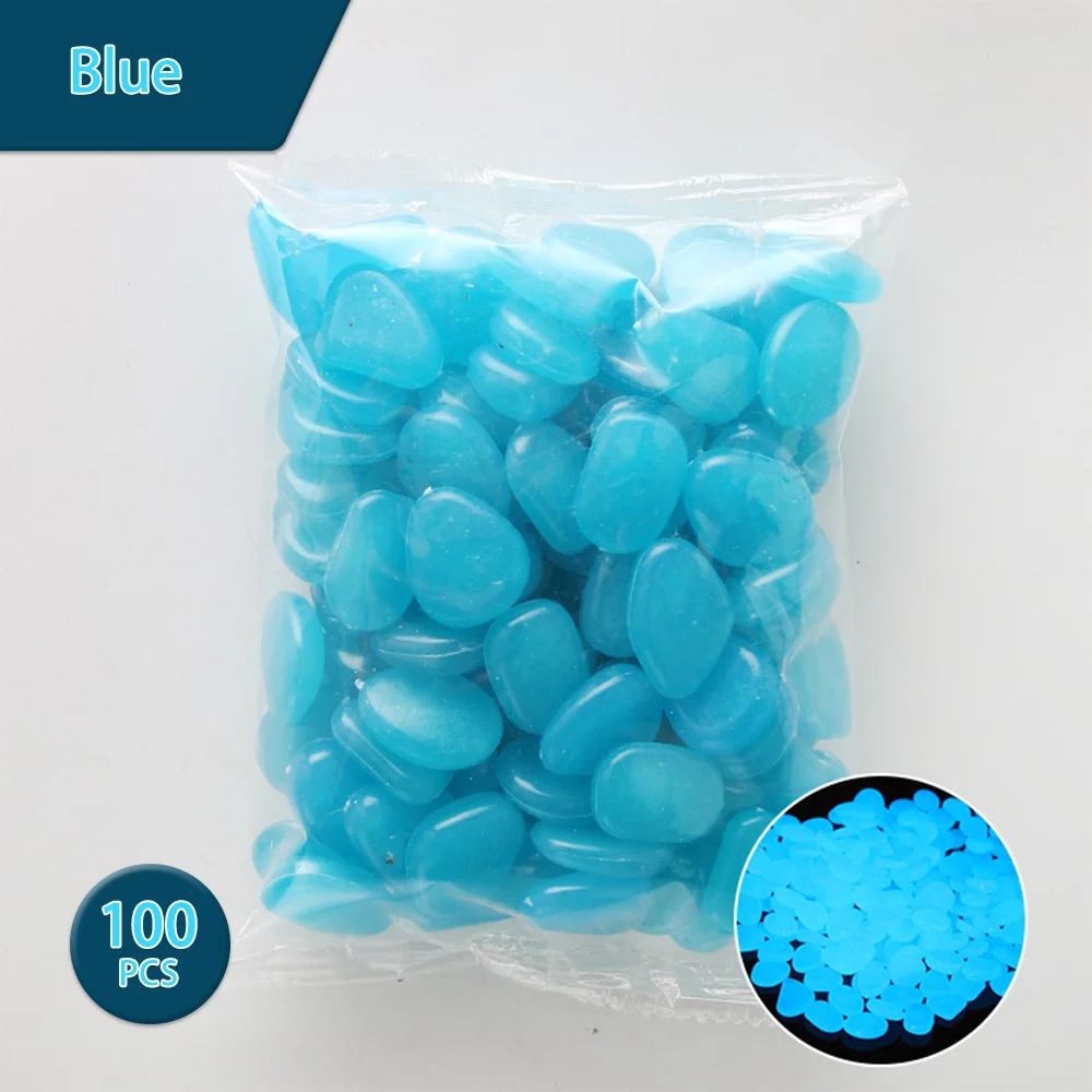 100Pcs-Luminous-Stones-Glow-in-the-Dark-Fluorescent-Bright-Rocks ...