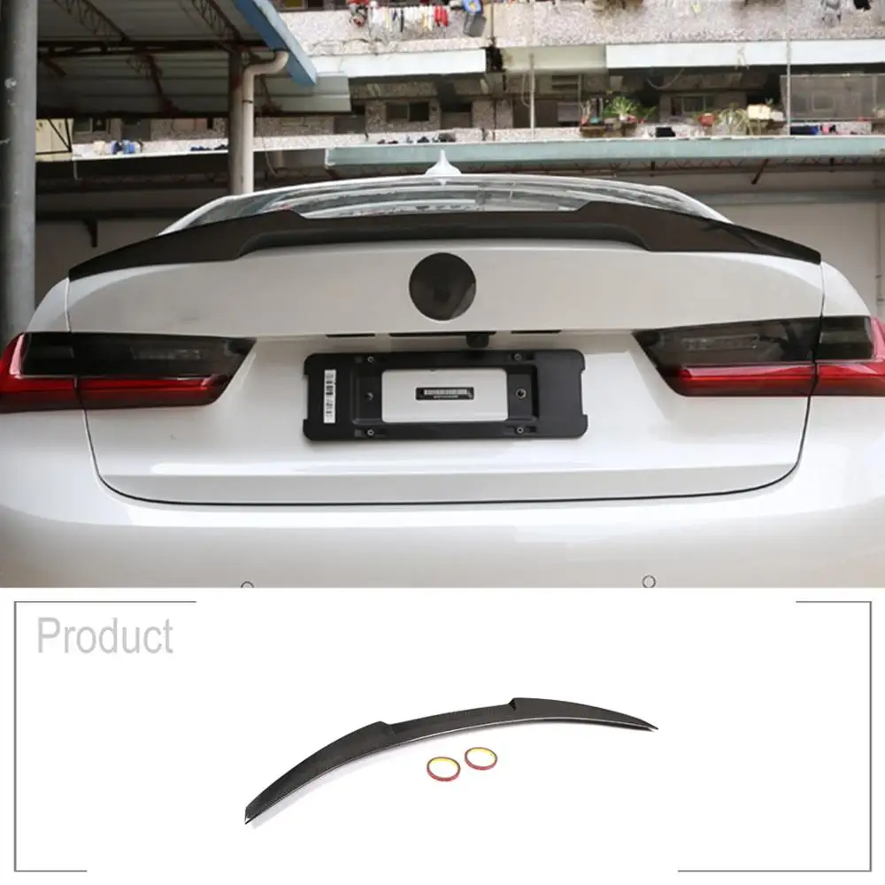 New Real Carbon Fiber Car Rear Trunk Spoiler Wing Lid Big Exterior ...