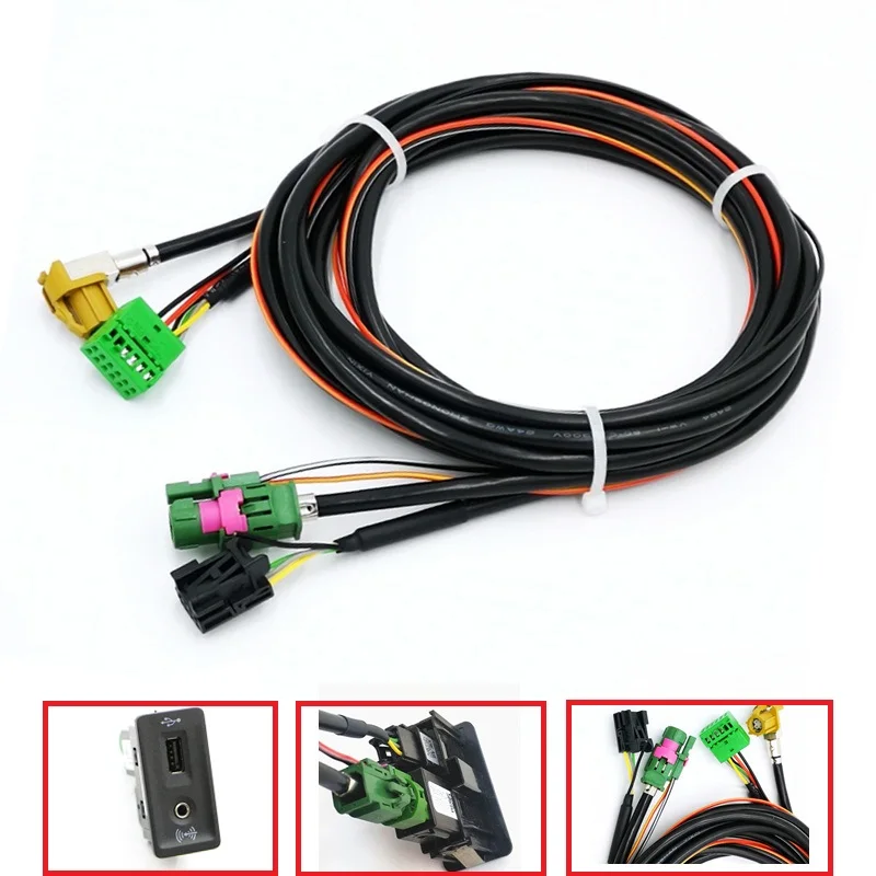 Car interior Carplay MDI AMI USB AUX Socket Adapter Cable Harness Wire ...