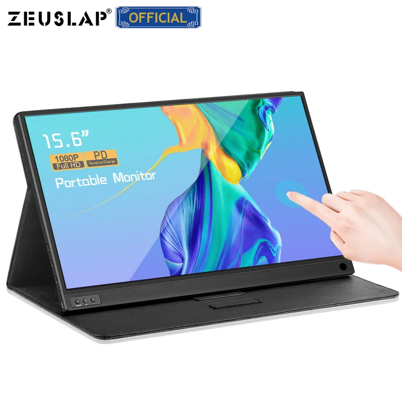 15.6 inch Battery Touch Screen Monitor Portable Ultrathin IPS HD USB ...