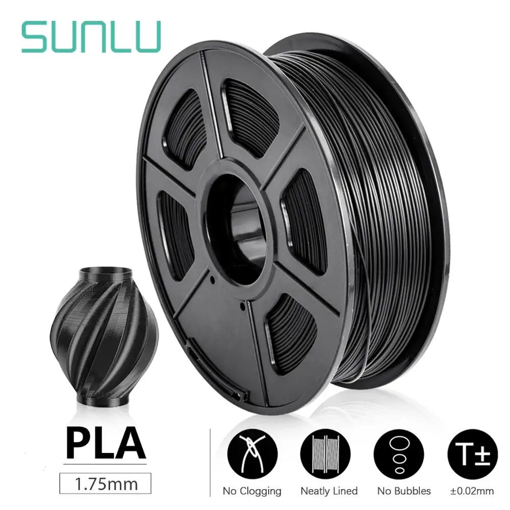 SUNLU filamento de impresora 3D, 1,75mm, 1KG, con carrete, PLA, para bolígrafo de impresión 3D ...