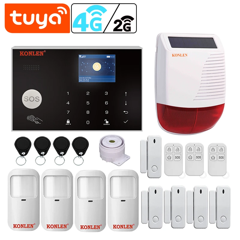 Tuya Smart Wifi 2g/ 4g 3g Gsm Home Security Alarm System Burglar Kit ...