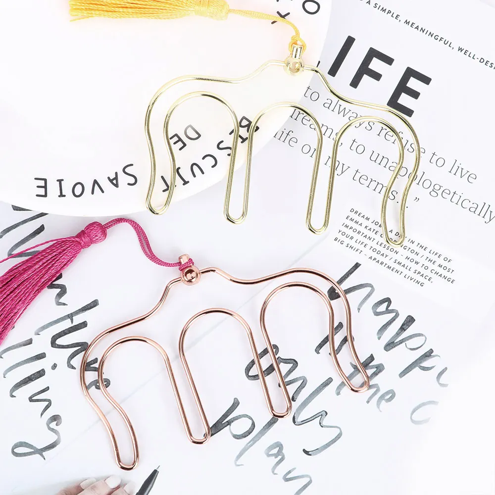 1Dc Zenei Könyvjelző Fülek Klip Galvanizált Fém Rózsa Arany Oldal Tartó ...