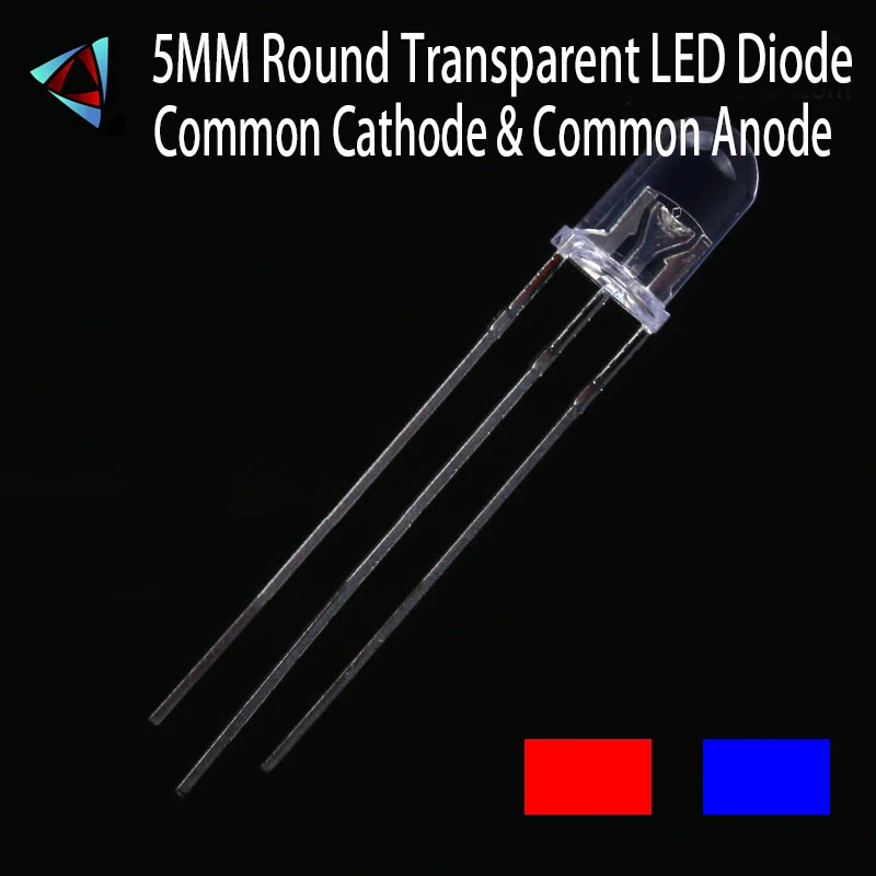 30Pcs LED 5MM Red & Blue Common Cathode& Common Anode 5 MM High ...
