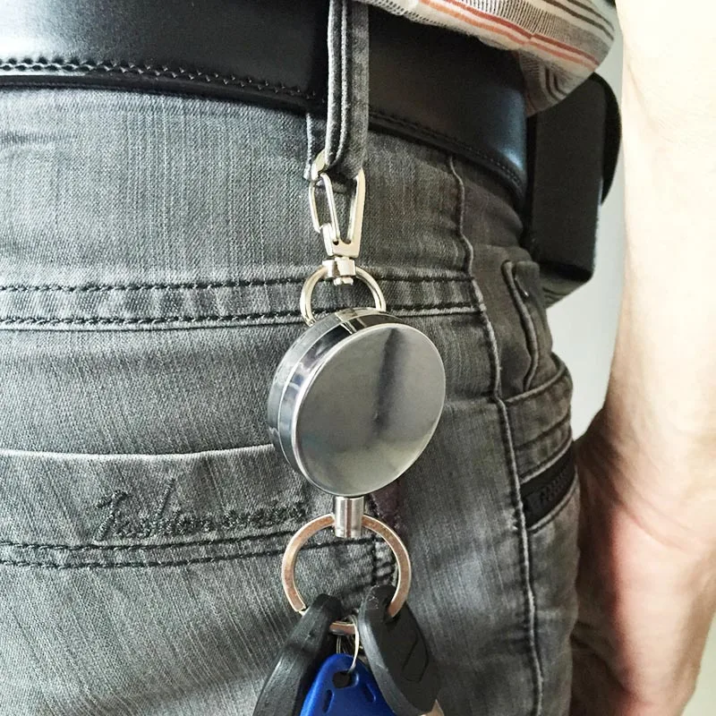 2Pcs Adjustable Elastic Keychains Resilience Steel Wire RopeKeyring ...