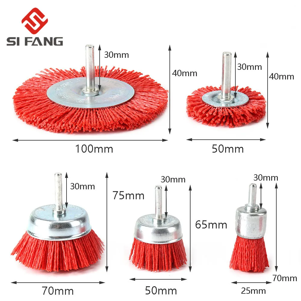 Nylon Cup Brush Abrasive Wire Wheel Brush For Drill Rotary Tool Wood ...
