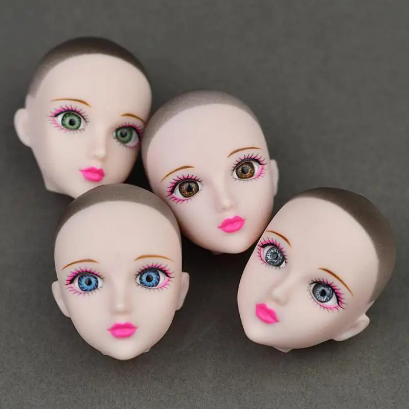 New 1/6 Doll's Head for 30cm Doll Toys Cute 3D Green Blue Eyes Female ...