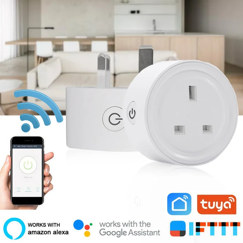 Smart Plug WiFi Socket UK 10A Power Smart Socket Plug Monitor Timing ...
