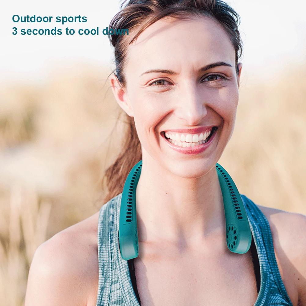 New Stylish Portable Mini Fan Neckband Bladeless Lazy Neck Hanging ...