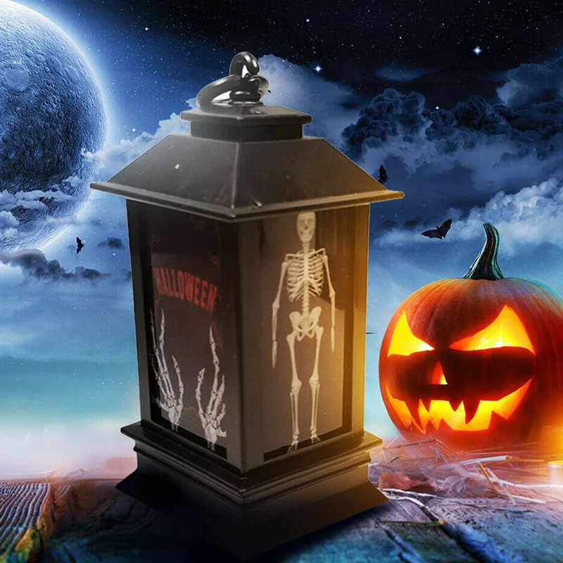 Creepy Lantern Halloween Decoration Props Glowing Nightlight Funny ...