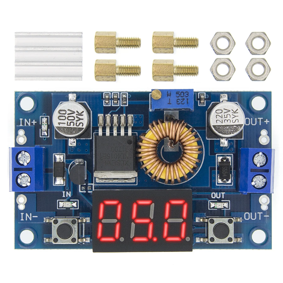 Xl4015 5a High Power 75w Dc-dc Adjustable Step-down Module+led Voltmeter Power Supply Module ...