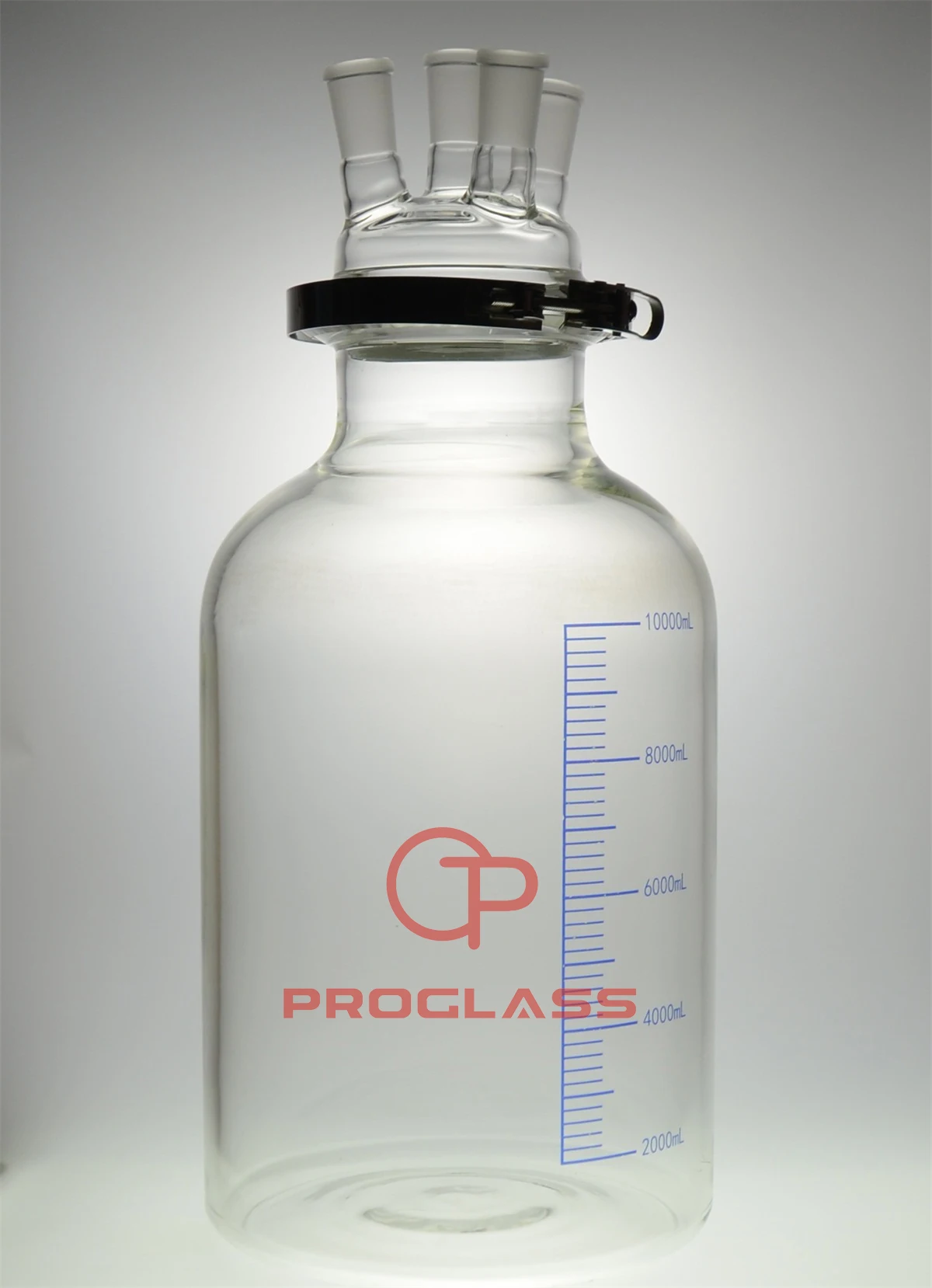 10000mL 24/ 40 4-Necks, Glass Cylinder Reactor,10 Litre Flat Bottom ...