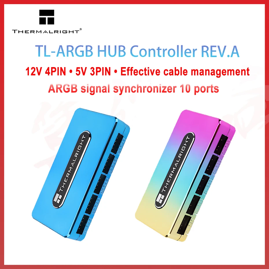 Thermalright-ARGB-RGB-HUB-Controller-REV-A-5V-3PIN-12V-4PIN-motherboard ...