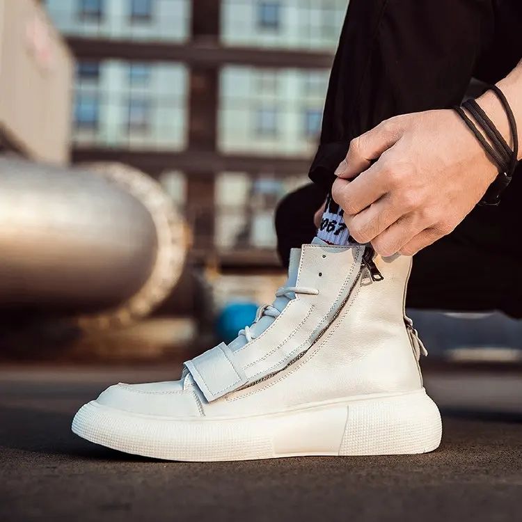 Кроссовки мужские из сплит-кожи, высокие, массивные, Повседневная ...