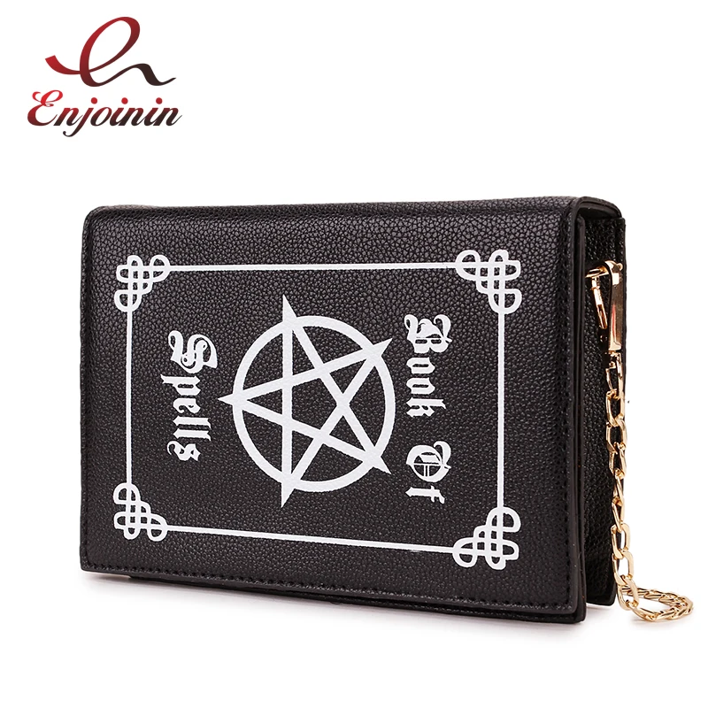 Magic-Book-Shape-Clutch-for-Women-Black-Book-of-Spells-Chain-Shoulder ...