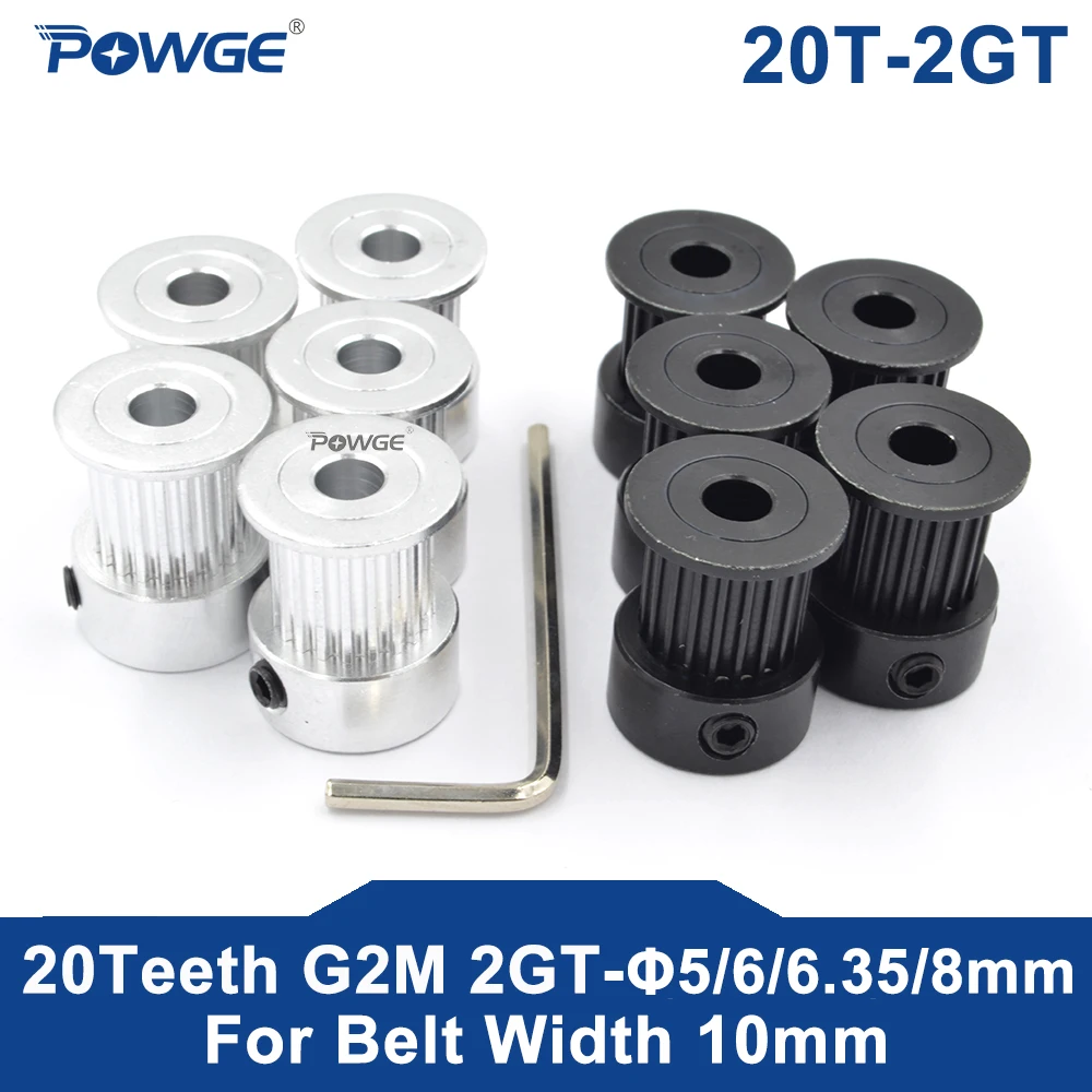 POWGE-GT-2M-G2M-20-Teeth-2GT-Timing-Synchronous-Pulley-Bore-5-6-6-35 ...