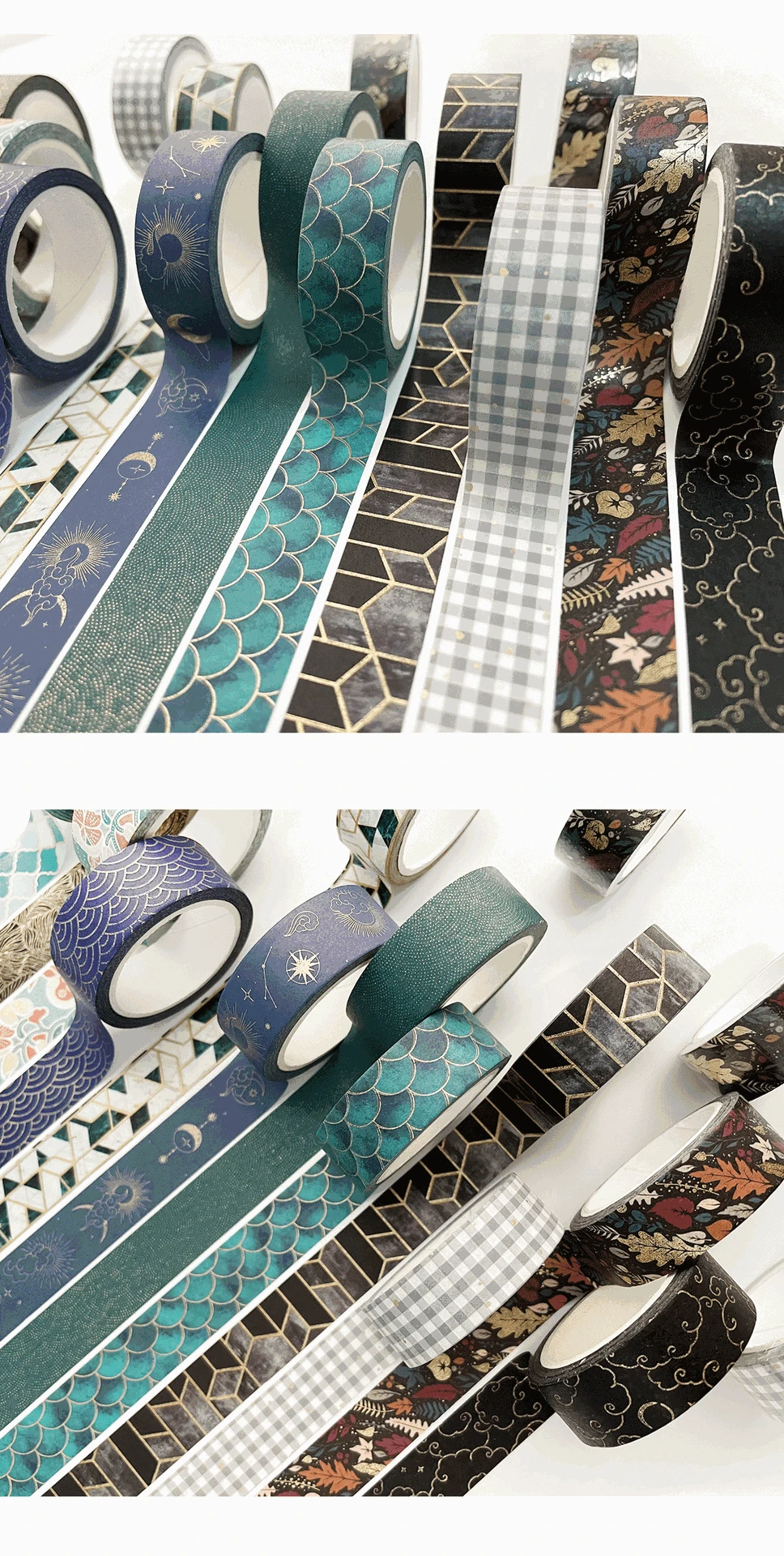 1.5CM*7M Retro golden geometry Masking Washi Tape grid Decorative ...