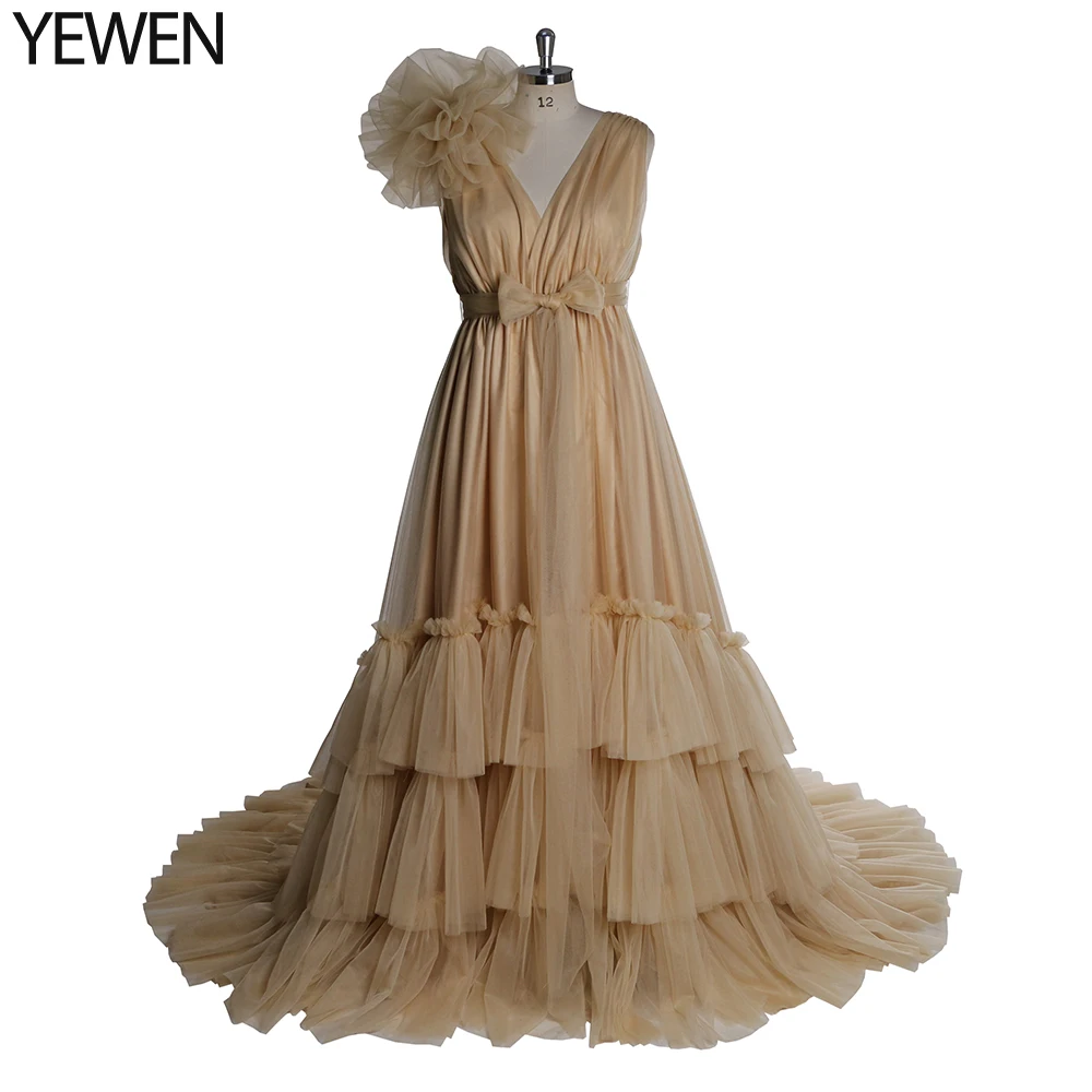 New-Arrival-Strech-Waist-Khaki-V-Neck-Sleeveless-Maternity-Gown ...